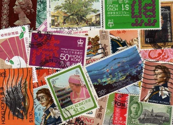 Hong Kong Stamps 25 Diff Asia Stamps Asia Postage Stamps | Etsy