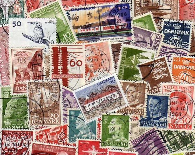 Denmark Stamps 50 Diff Denmark Postage Stamps Danish - Etsy