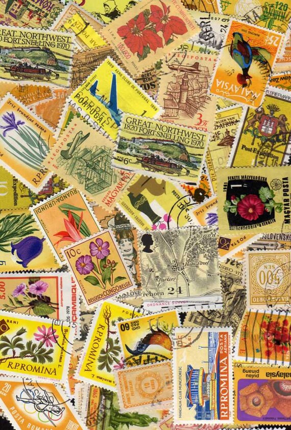 Yellow Stamps Yellow Postage Stamps Yellowish Stamps Shades | Etsy