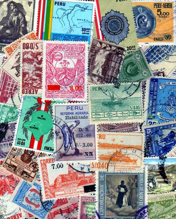 PERU Stamps40 Diff Peru Postage stamps Peruvian Postage | Etsy