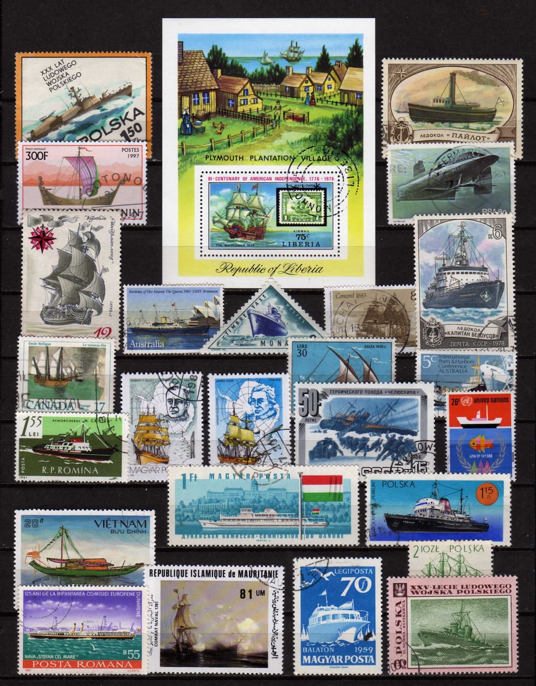 Ship Stamps,50 Diff, SHIP Postage Stamps, Boat Stamps, Nautical Stamps ...