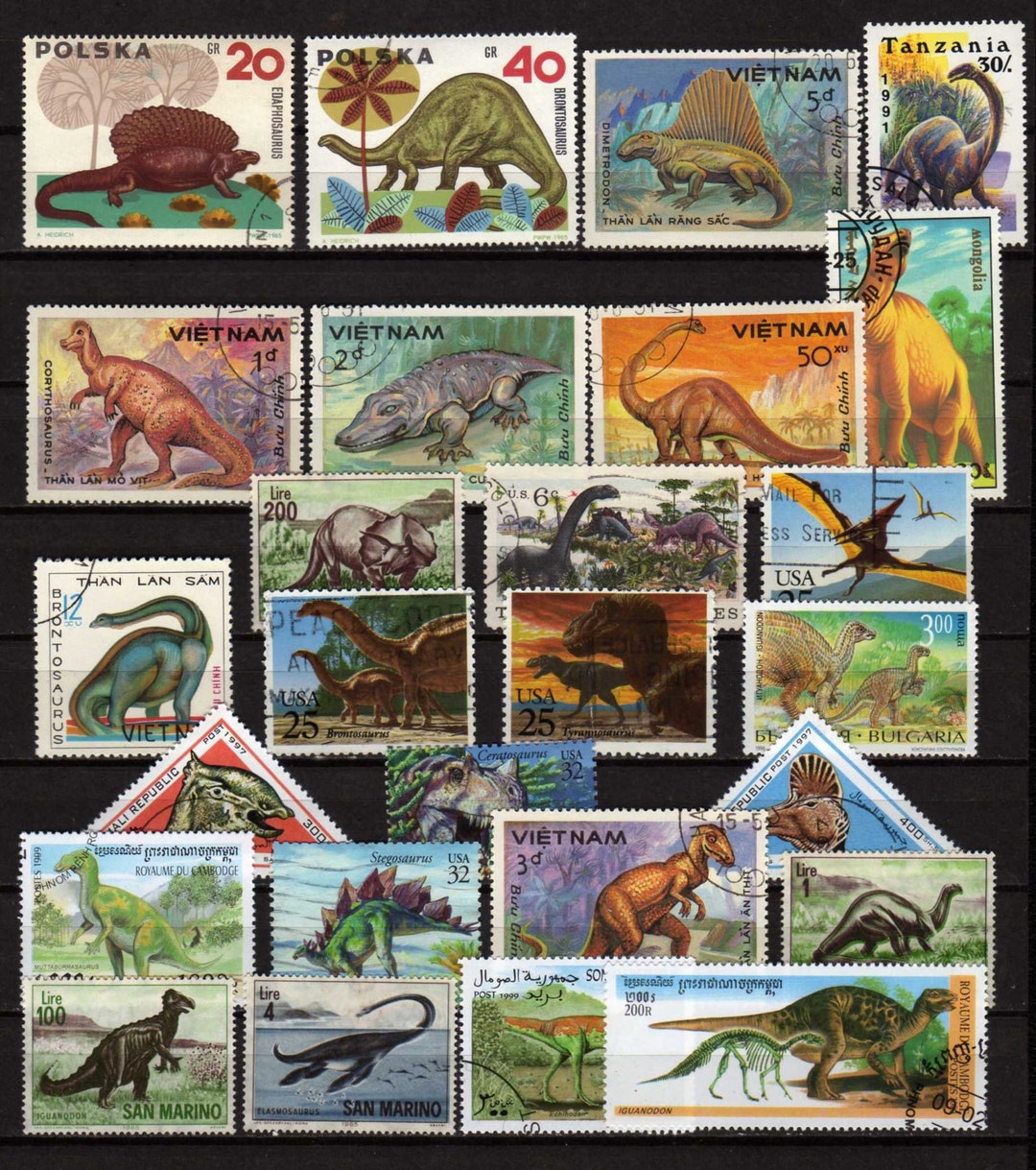 Prehistoric Animal Stamps Dinosaur Stamps Dinosaur Postage - Etsy