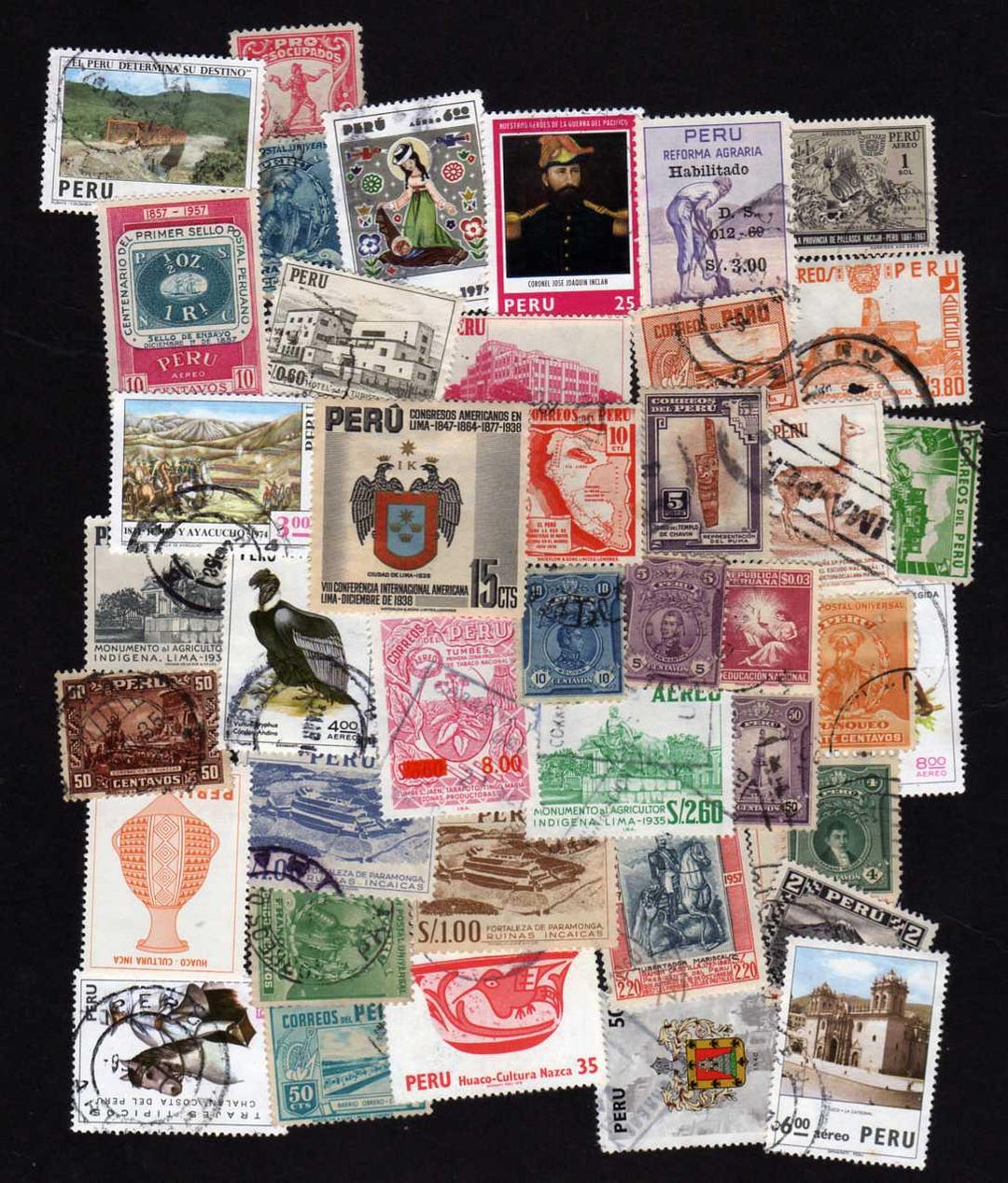 PERU Stamps,40 Diff, Peru Postage Stamps, Peruvian Postage Stamps ...
