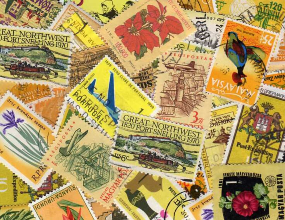 Yellow Stamps Yellow Postage Stamps Yellowish Stamps Shades | Etsy