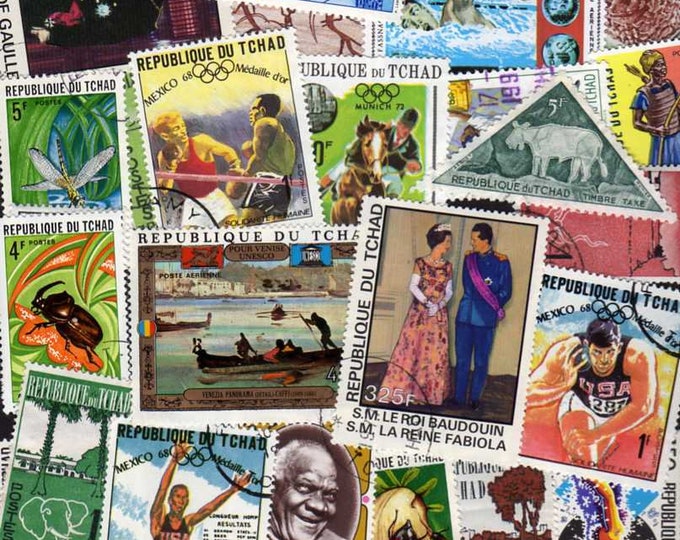 Chad Stamps25 Diff Chad Postage Stamps Chad Stamps - Etsy