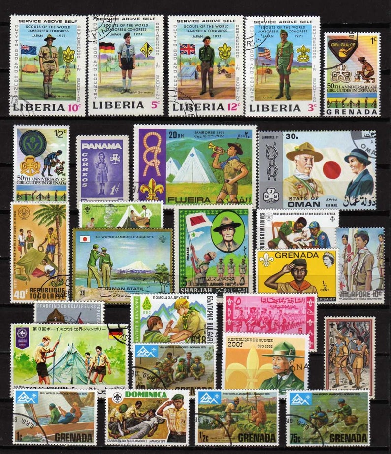 Lot Boy Scout Stamps Postage Stamps Scouting Stamps Boy | Etsy