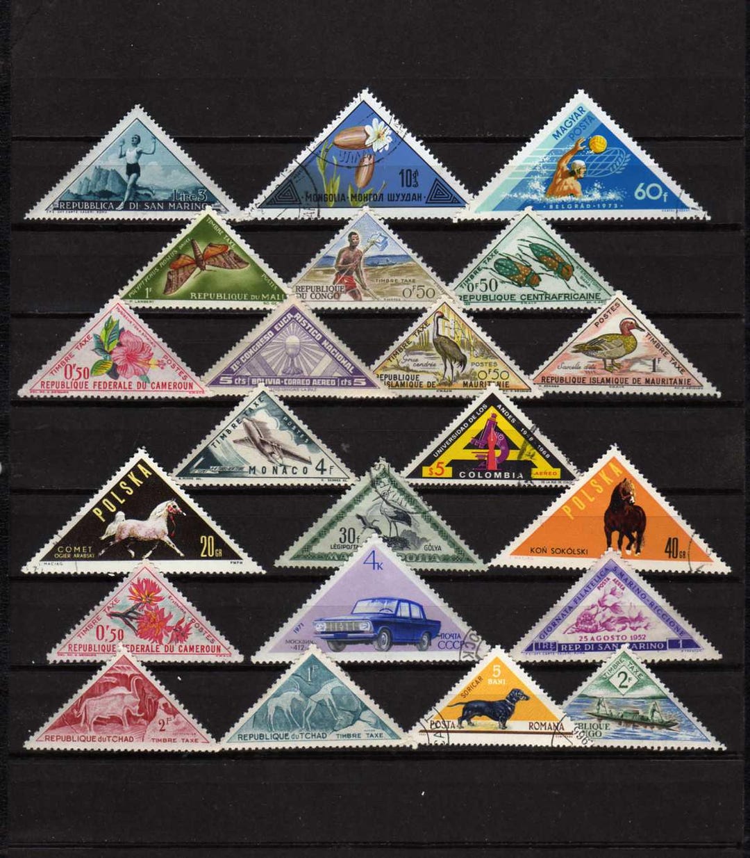 Triangular Stamps, Triangle Stamps, Triangle Postage Stamps, Triangular ...