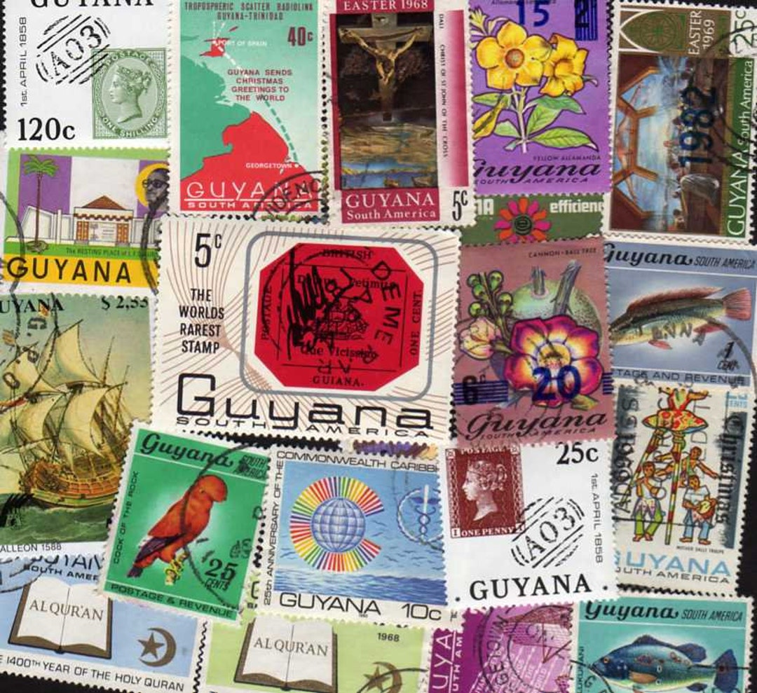 Guyana Stamps20 Diff Guyana Postage Stamps South America - Etsy