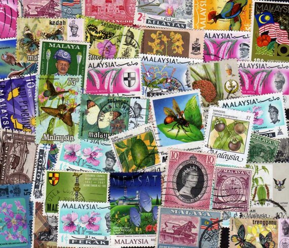 Malaysia Stamps40 Diff Malaya Stamps Malaysian Postage - Etsy