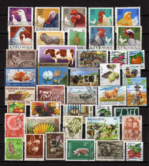Lot Farming Animal Stamps Animal Postage StampsStamp | Etsy