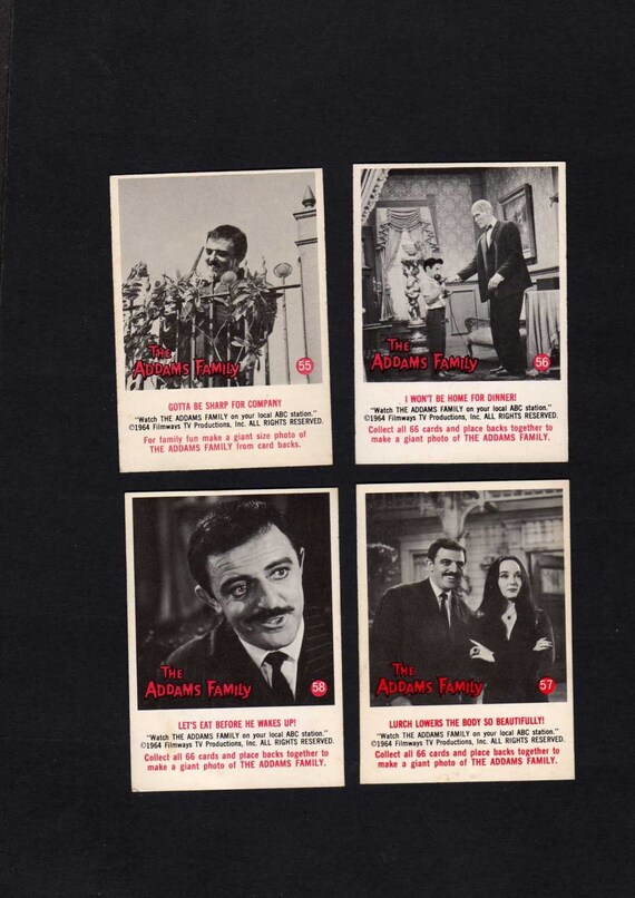 Lot 4 Addams Family Trading Cards 1964 Non Sports Cards | Etsy