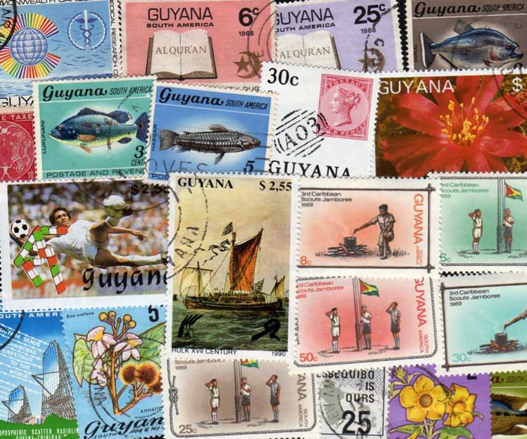 Guyana Stamps,20 Diff, Guyana Postage Stamps, South America Postage ...