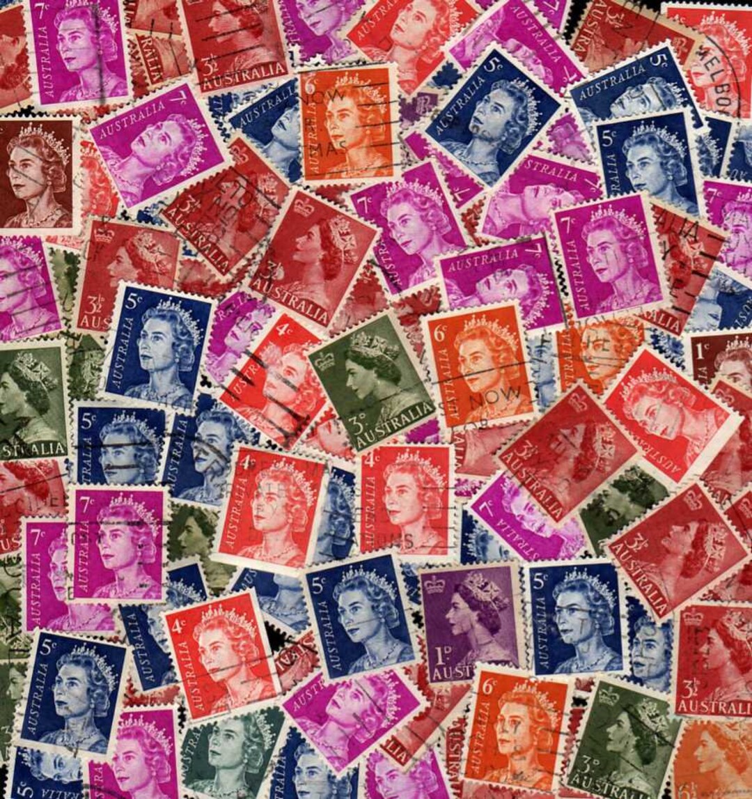 100 Queen Elizabeth Stamps, Australia Stamps, Multicolored Stamps ...