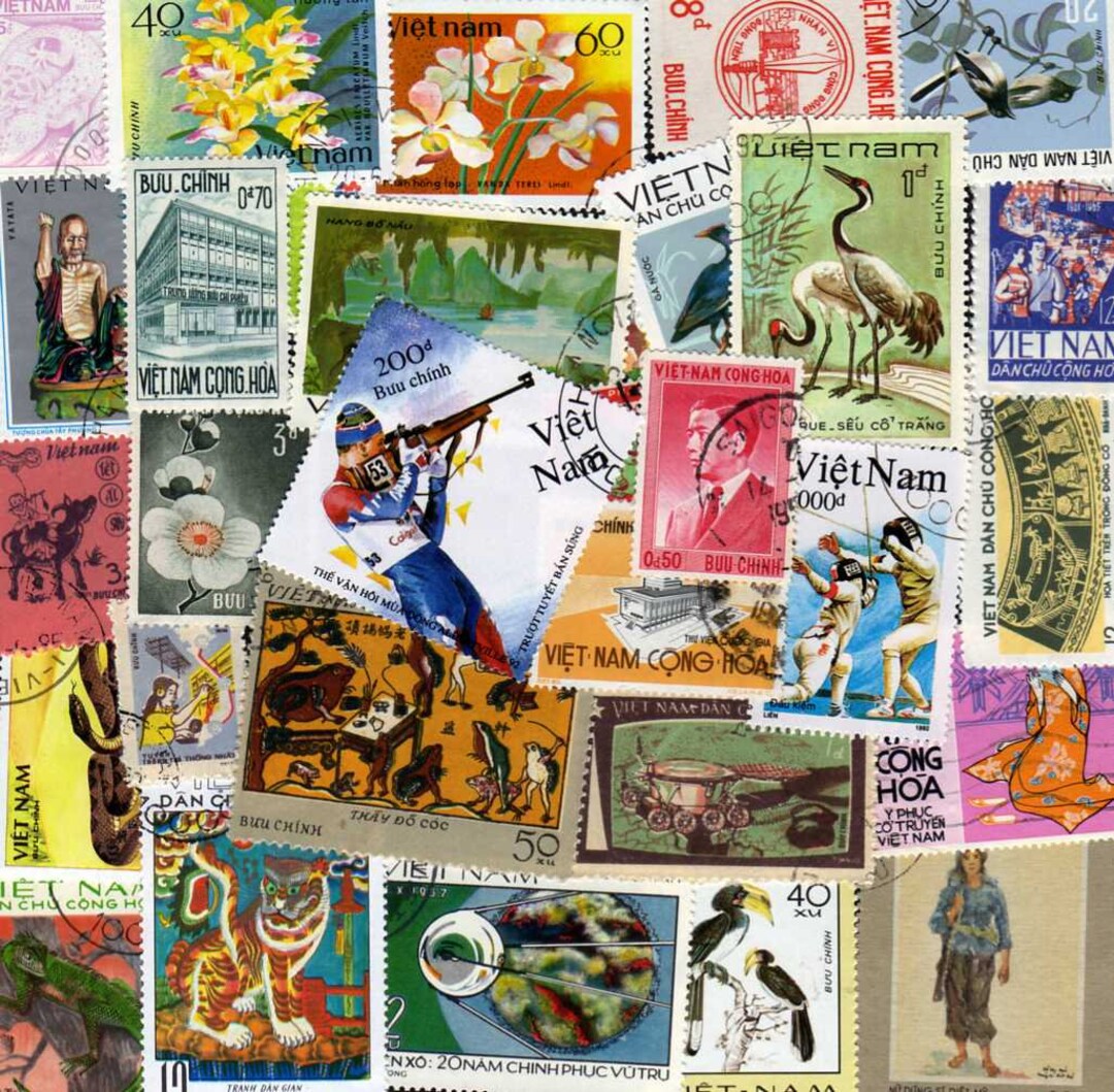 Vietnam Stamps 30 Diff Vietnam Postage Stamps Vietnamese - Etsy