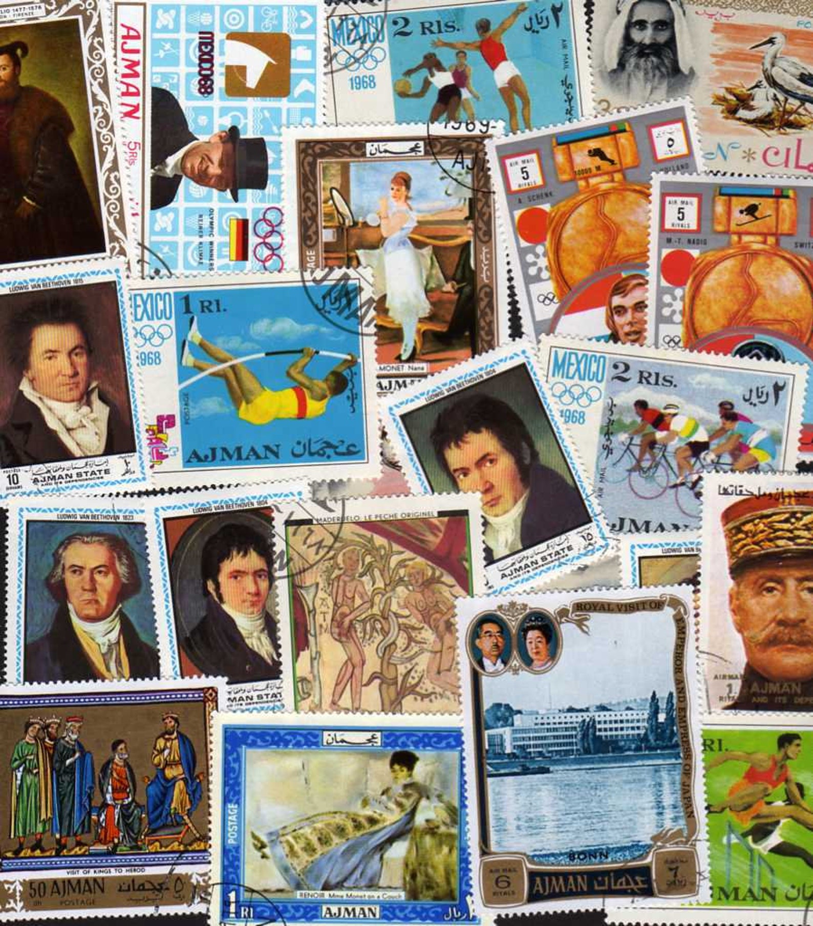 Ajman Stamps, 20 Diff, Ajman Postage Stamps, Ajman, Postage Stamps ...