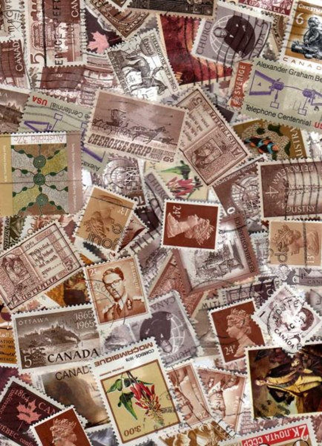 Brown Stamps, Brown Postage Stamps, Shades of Brown, Brownish Stamps ...