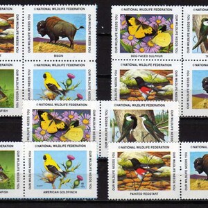 National Wildlife Federation Stamps, Animal Sticker Stamps, 1978, 30 ...