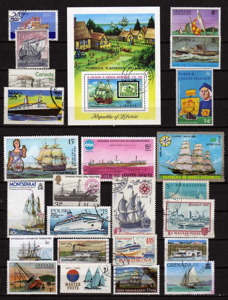 Ship Stamps50 Diff SHIP Postage Stamps Boat Stamps - Etsy