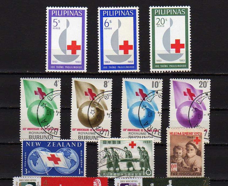 Red Cross Stamps Red Cross Postage Stamps Stamps Postage | Etsy