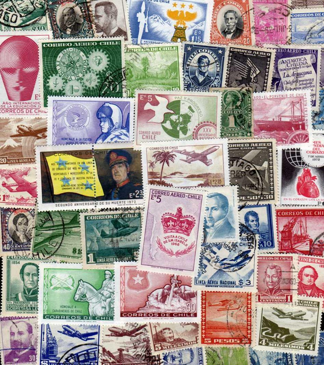 Chile Stamps, 50 Diff, Chile Postage Stamps, Chilean Postage Stamps ...