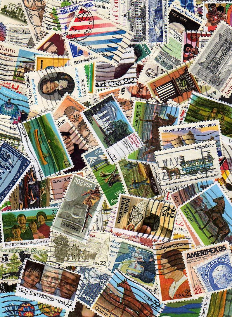 US Stamps 100 Diff All Large us Postage Stamps Postage | Etsy