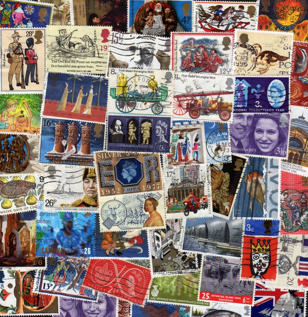 Lot 50 Diff. UK Stamps British Stamps British Postage - Etsy
