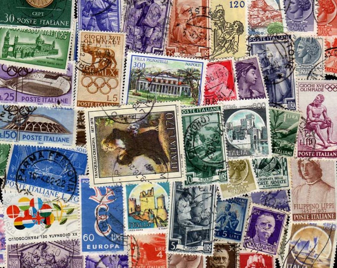 Italy Stamps, 50 Diff, Italy Postage Stamps, Italian Stamps, Italian ...