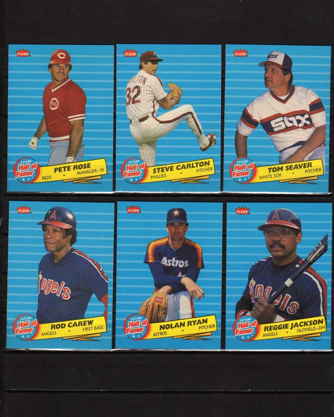 Lot 6 Future Hall of Famer Baseball Cards, Fleer 1986, Steve Carlton ...