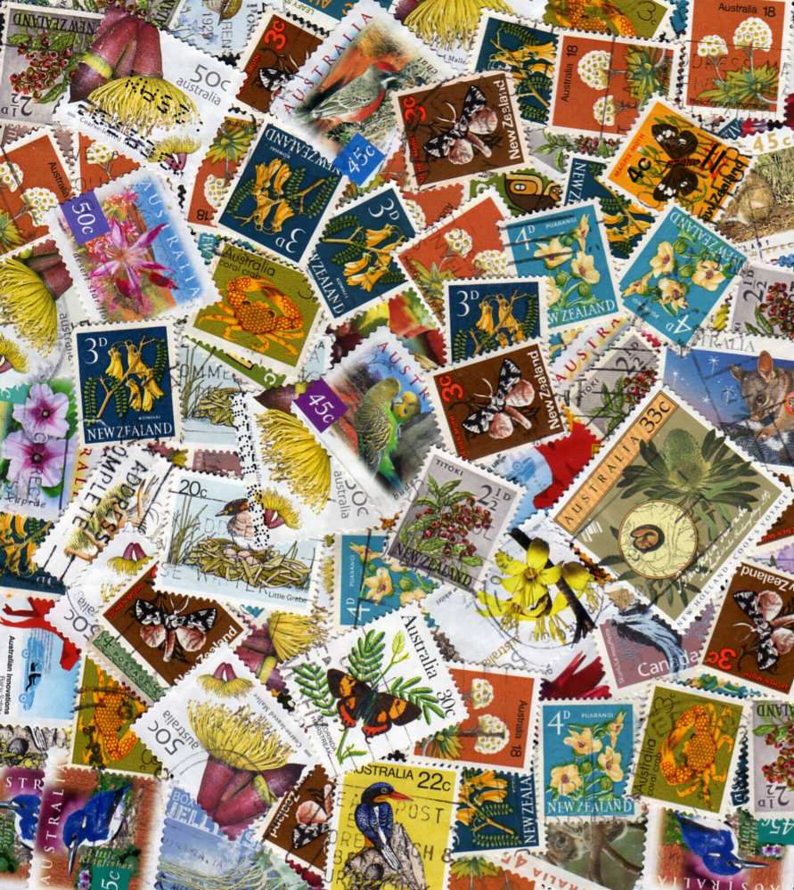 Nature Stamps 100 Stamps Postage Stamps Animals Botany - Etsy