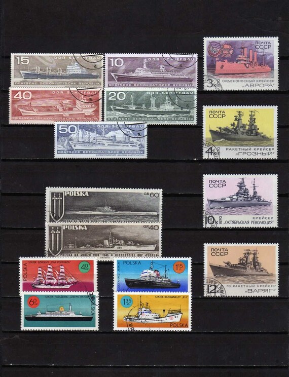 Ship Stamps Ship Postage Stamps Russia Stamps Poland | Etsy