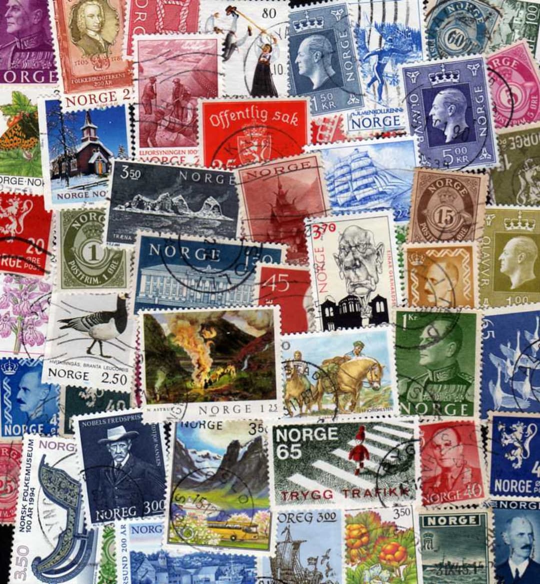 Norway Stamps 50 Diff Norway Postage Stamps Norge Stamp - Etsy