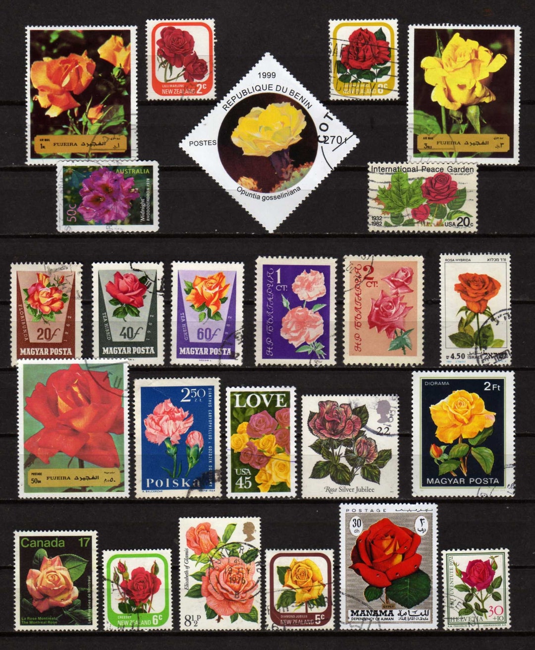 Roses Stamps, Flower Stamps,roses Postage Stamps, Roses, Floral Stamps ...