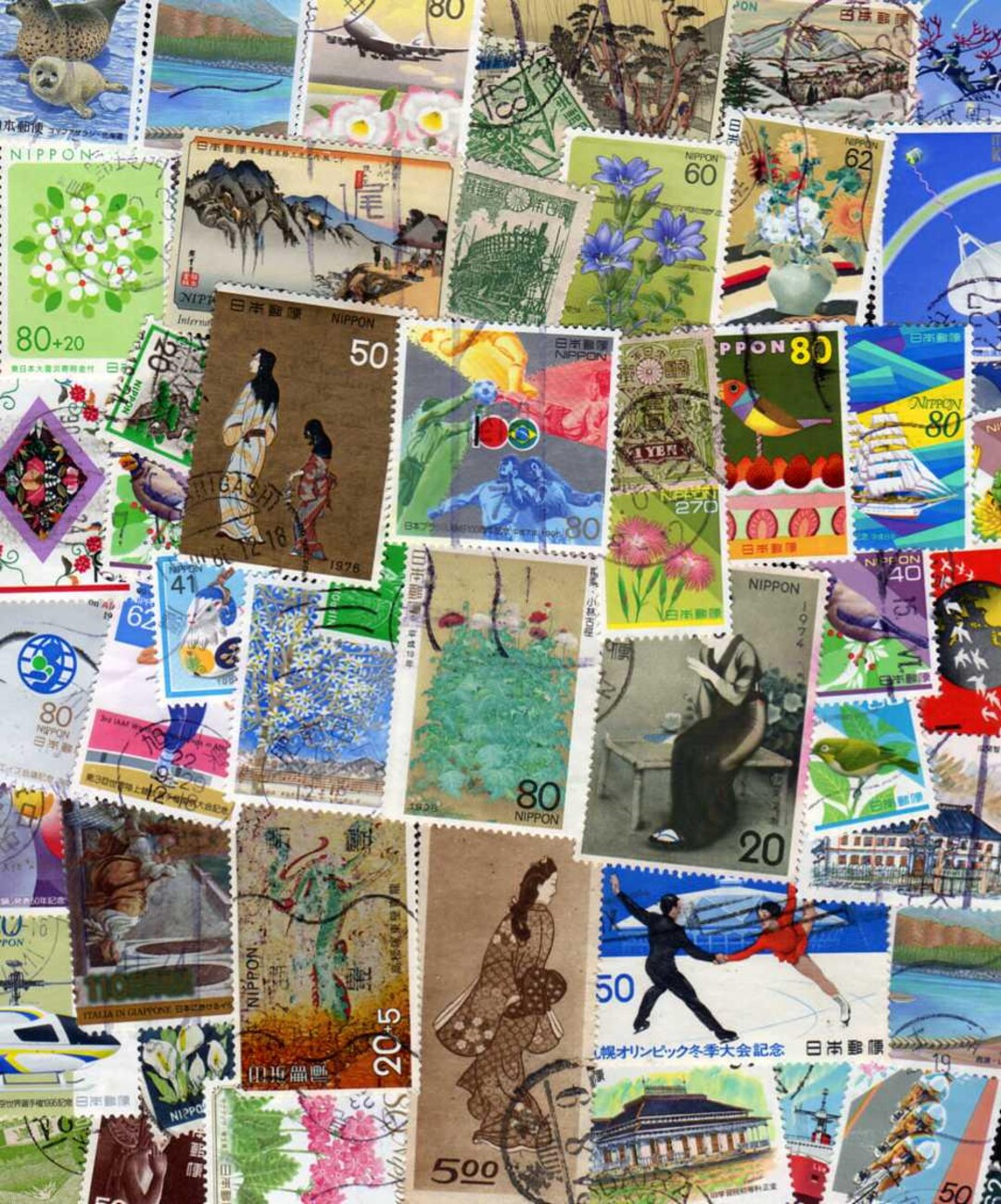 Japan Stamps,50 Diff, Japan Postage Stamps, Japanese Stamps, Japanese ...