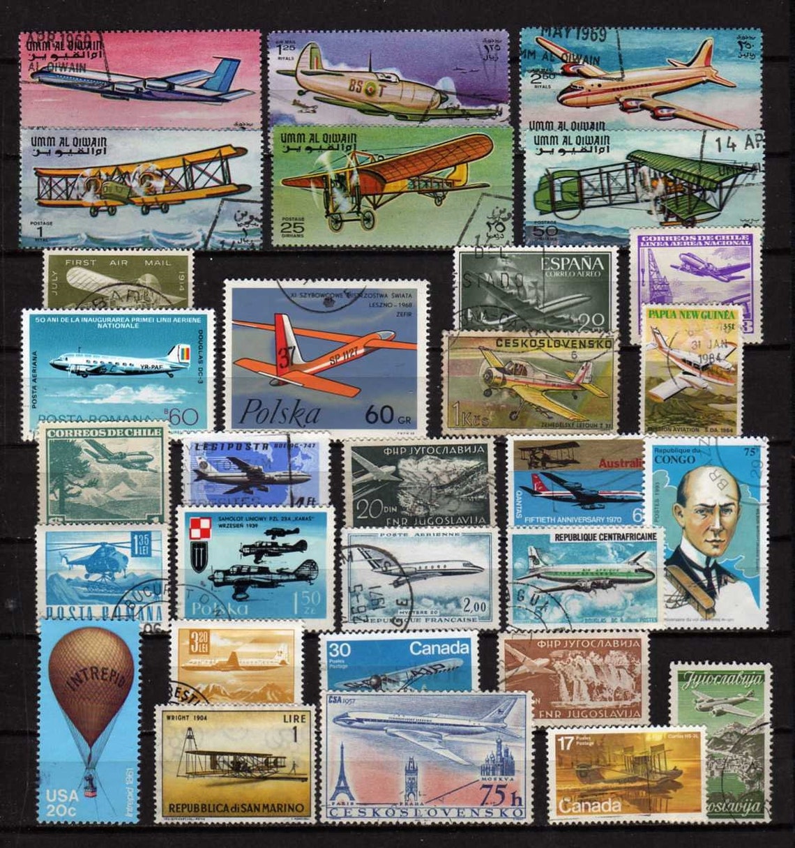 Airplane Stamps Airplane Postage Stamps Postage Stamps - Etsy