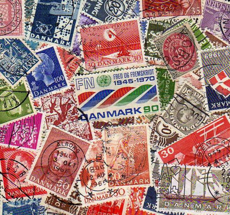 Denmark Stamps 50 Diff Denmark Postage Stamps Danish | Etsy