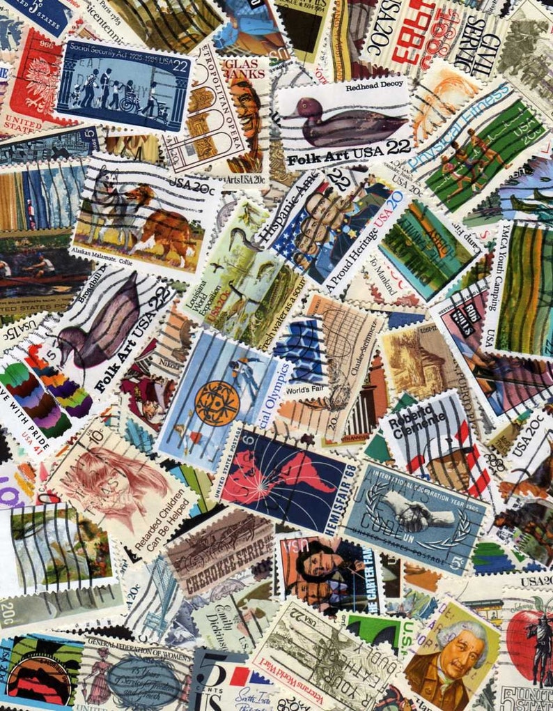 US Stamps 100 Diff All Large Us Postage Stamps Postage | Etsy