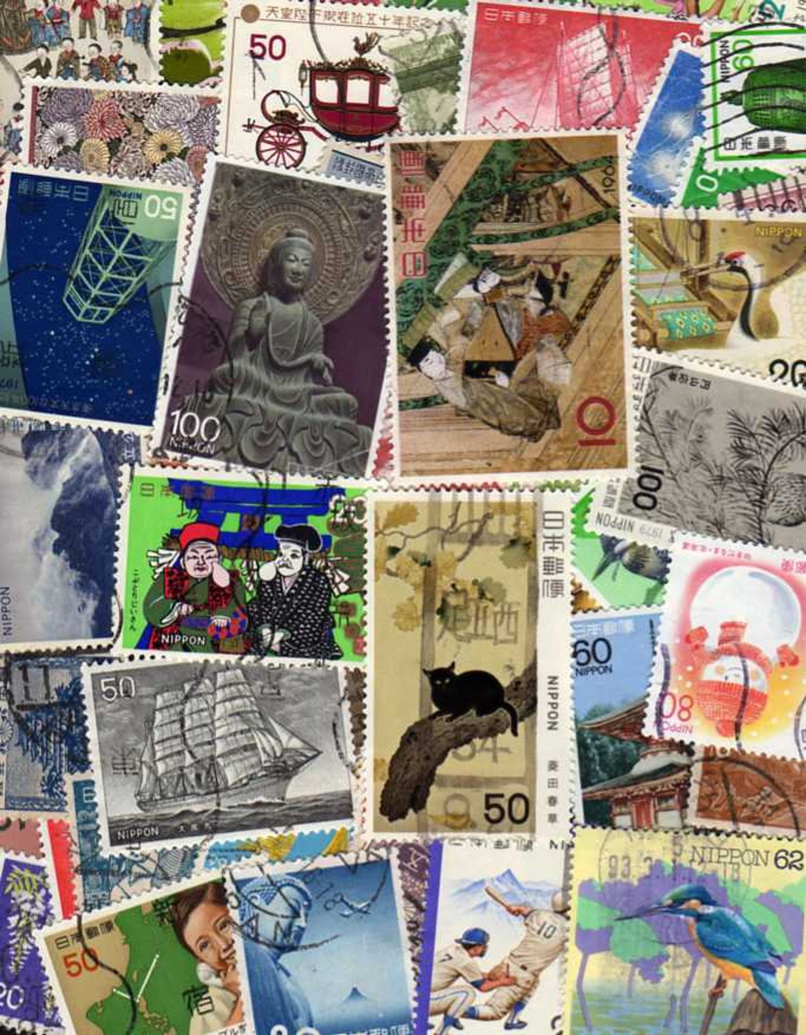 Japan Stamps50 Diff Japan Postage Stamps Japanese Stamps | Etsy