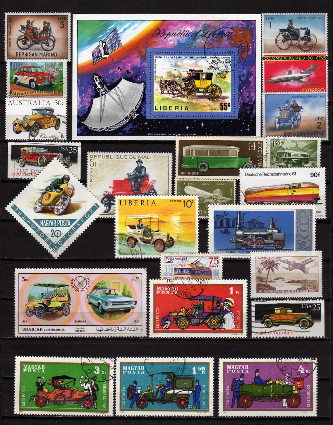 50 Diff Transportation Stamps Car Stamps Auto | Etsy