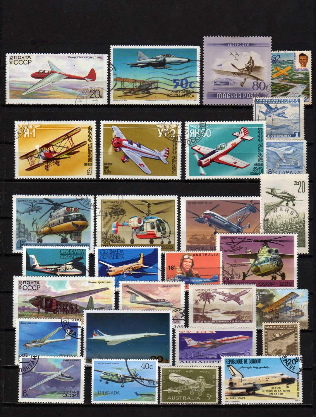 Airplane Stamps, Airplane Postage Stamps, Postage Stamps, Aviation ...