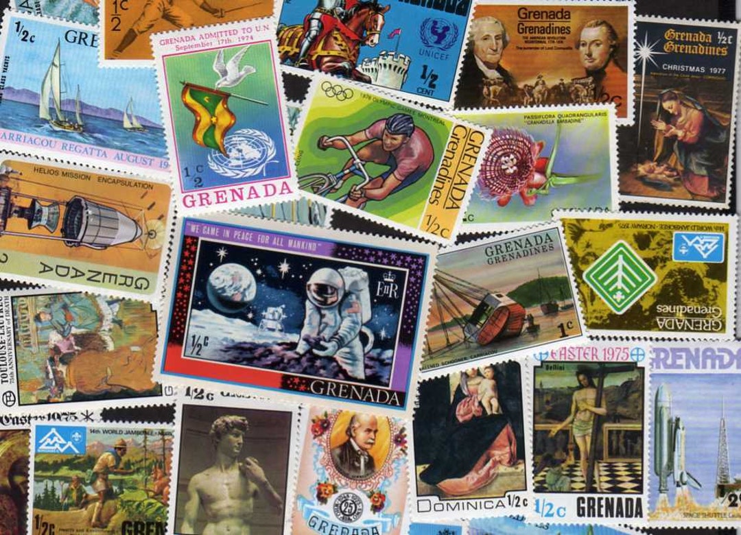 Grenada Stamps, 25 Diff, Unused Stamps, Caribbean Postage Stamps ...