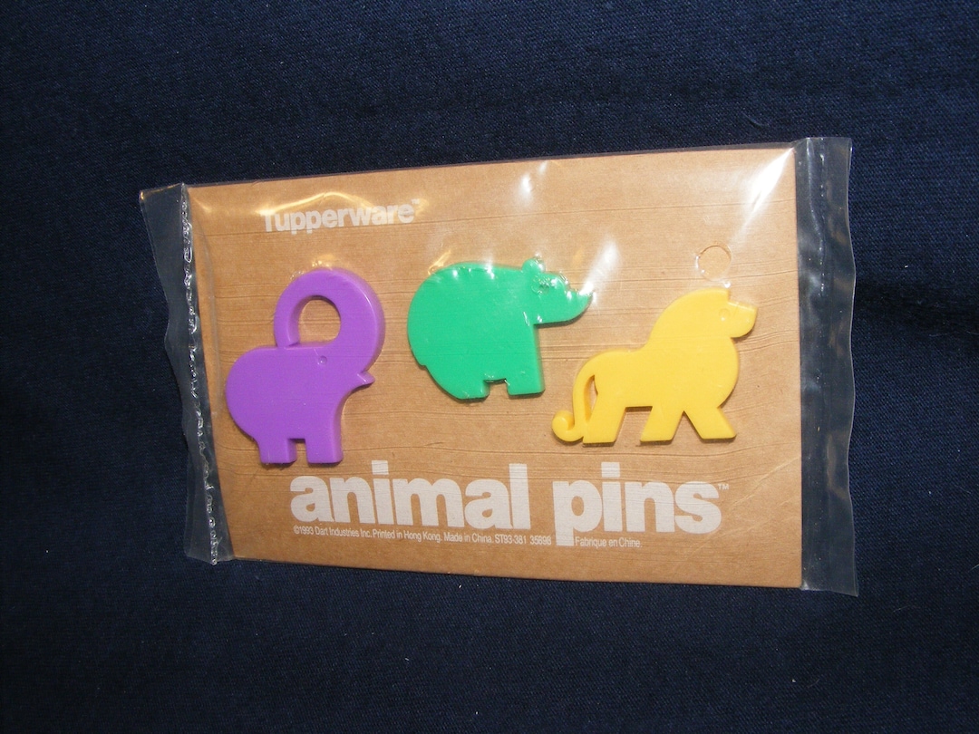 Tupperware Animal Pins (3), Brand New Old Stock Sealed Package, 1993 ...