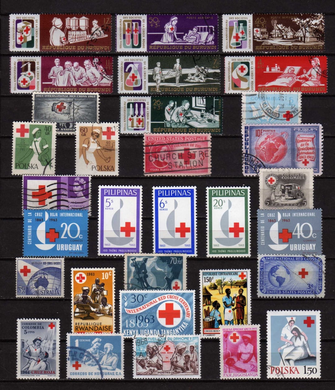 Red Cross Stamps Red Cross Postage Stamps Stamps Postage - Etsy