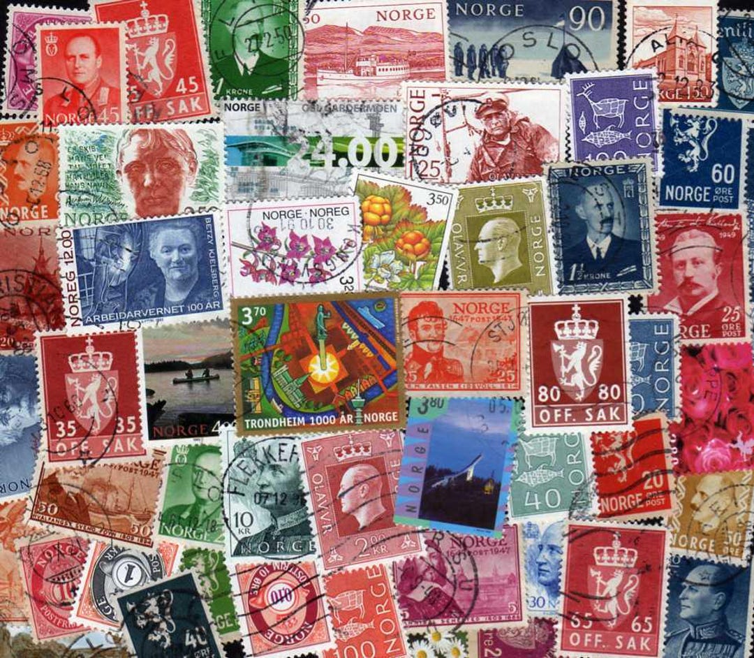Norway Stamps, 50 Diff, Norway Postage Stamps, Norge, Stamp Collection ...