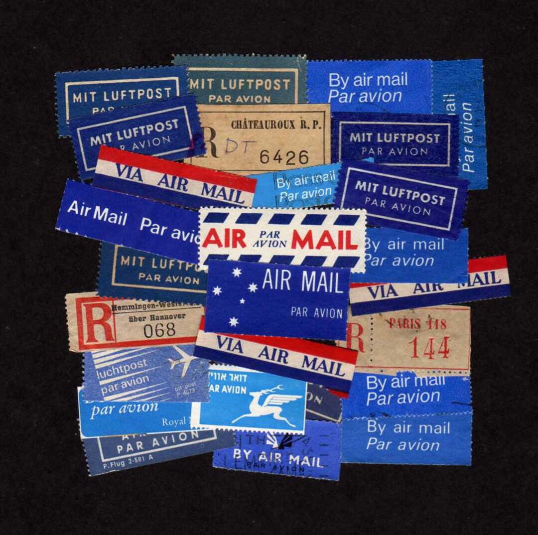 Air Mail Labels, Etc, Vintage Labels, Some Foreign Labels,letter Labels ...