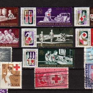 Red Cross Stamps Red Cross Postage Stamps Stamps Postage - Etsy