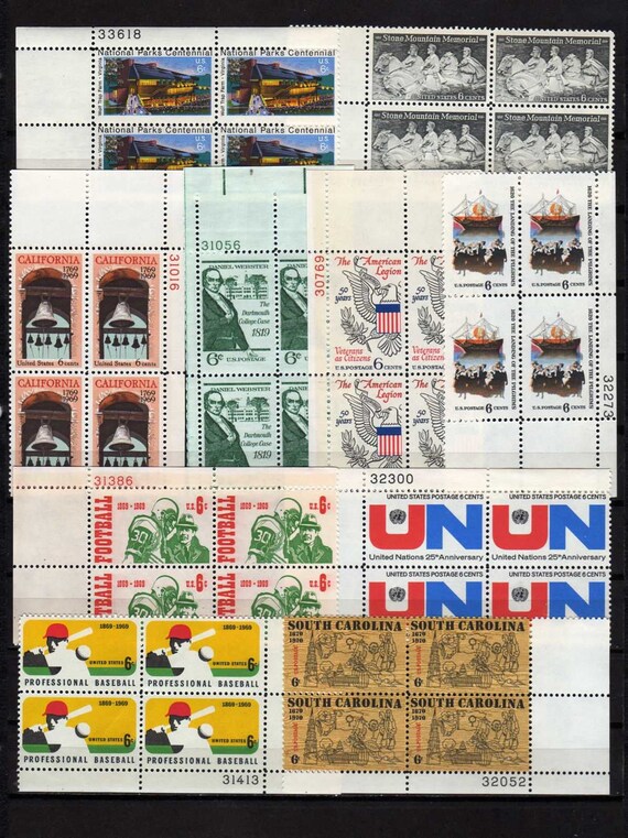 US Plate BlocksUNUSED US StampsUs Postage StampsUnused us | Etsy