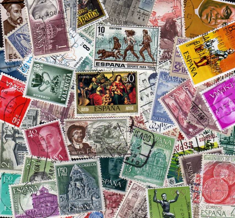 Spain Stamps50 Diff Spain Postage Stamps Spanish Stamps | Etsy