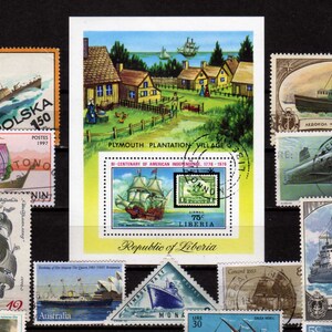 Ship Stamps,50 Diff, SHIP Postage Stamps, Boat Stamps, Nautical Stamps ...