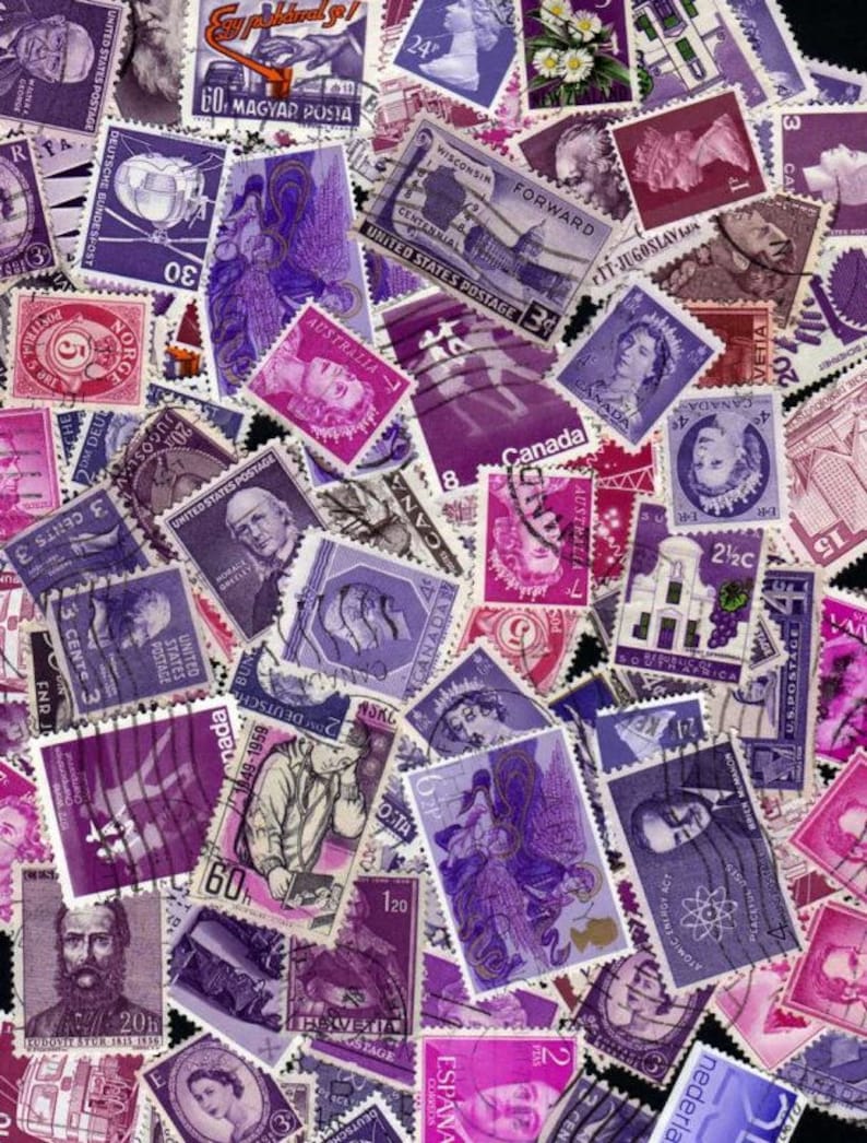 Purple Stamps, Purple Postage Stamps, Shades of Purple,purplish Stamps ...