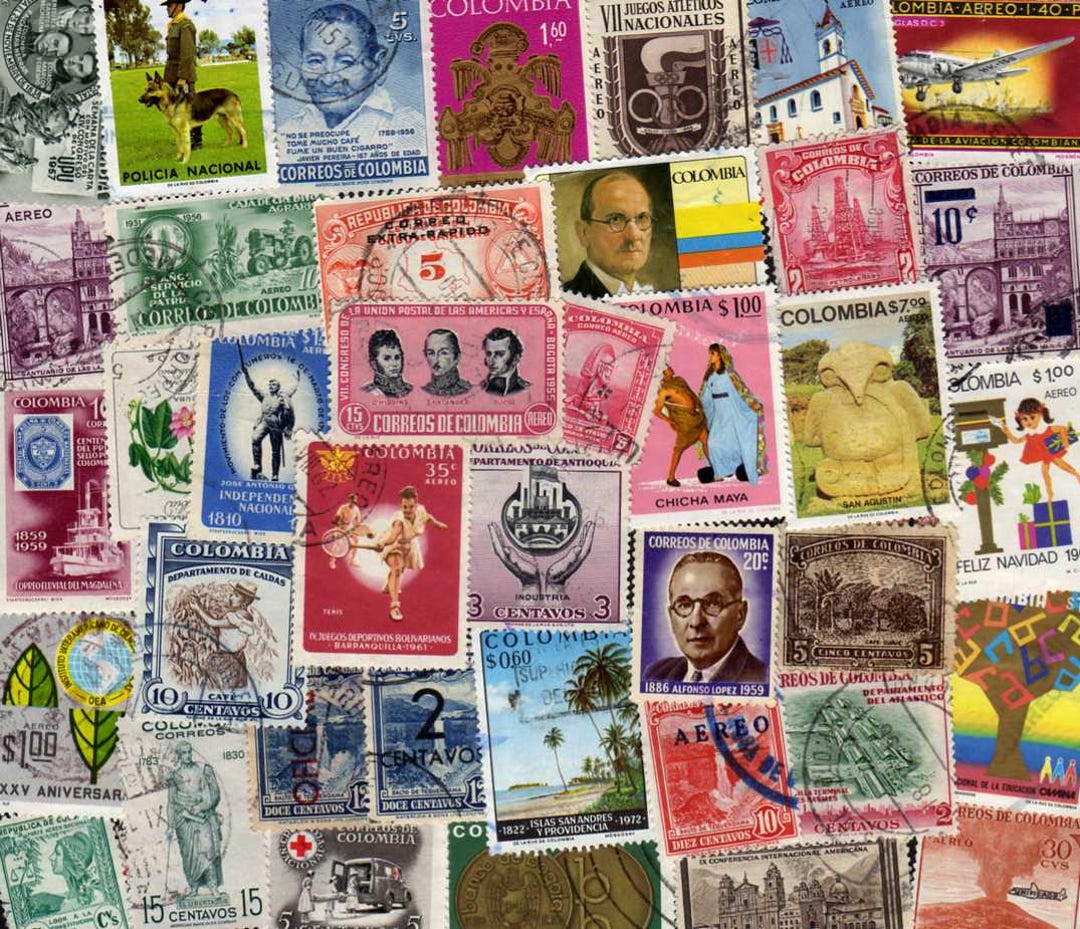 Colombia Stamps, 40 Diff, Colombia Postage Stamps,colombian Stamps ...